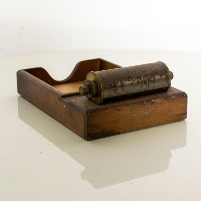 1950s Park Sherman Perpetual Calendar Office Notepad Tray Walnut and ...