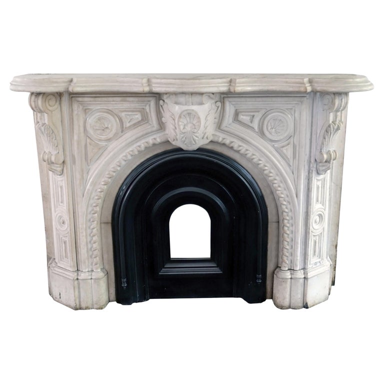Park Slope Brooklyn Italianate Statuary Marble Mantel For Sale at 1stDibs
