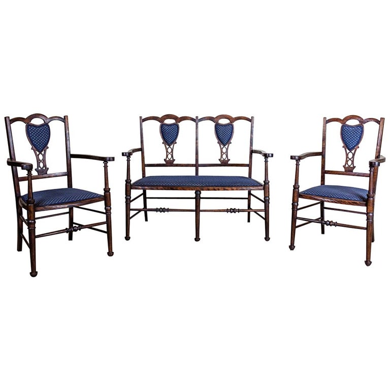 Parlor Set from the Early 20h Century in Blue Upholstery For Sale at ...