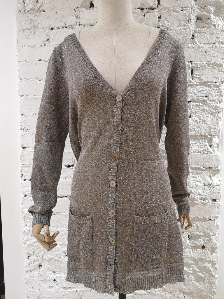 PAROSH laminated cardigan - sweater For Sale at 1stDibs