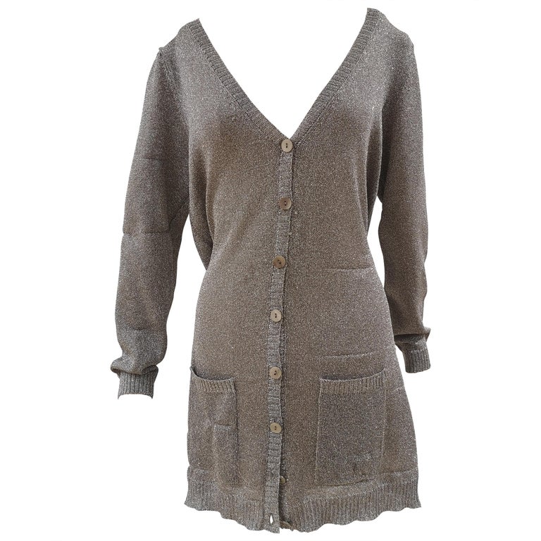 PAROSH laminated cardigan - sweater For Sale at 1stDibs