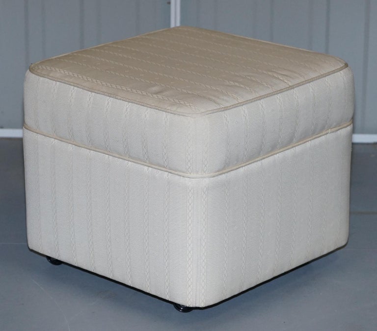 Part Large Suite Pair of Vintage Midcentury Upholstered Footstools on ...