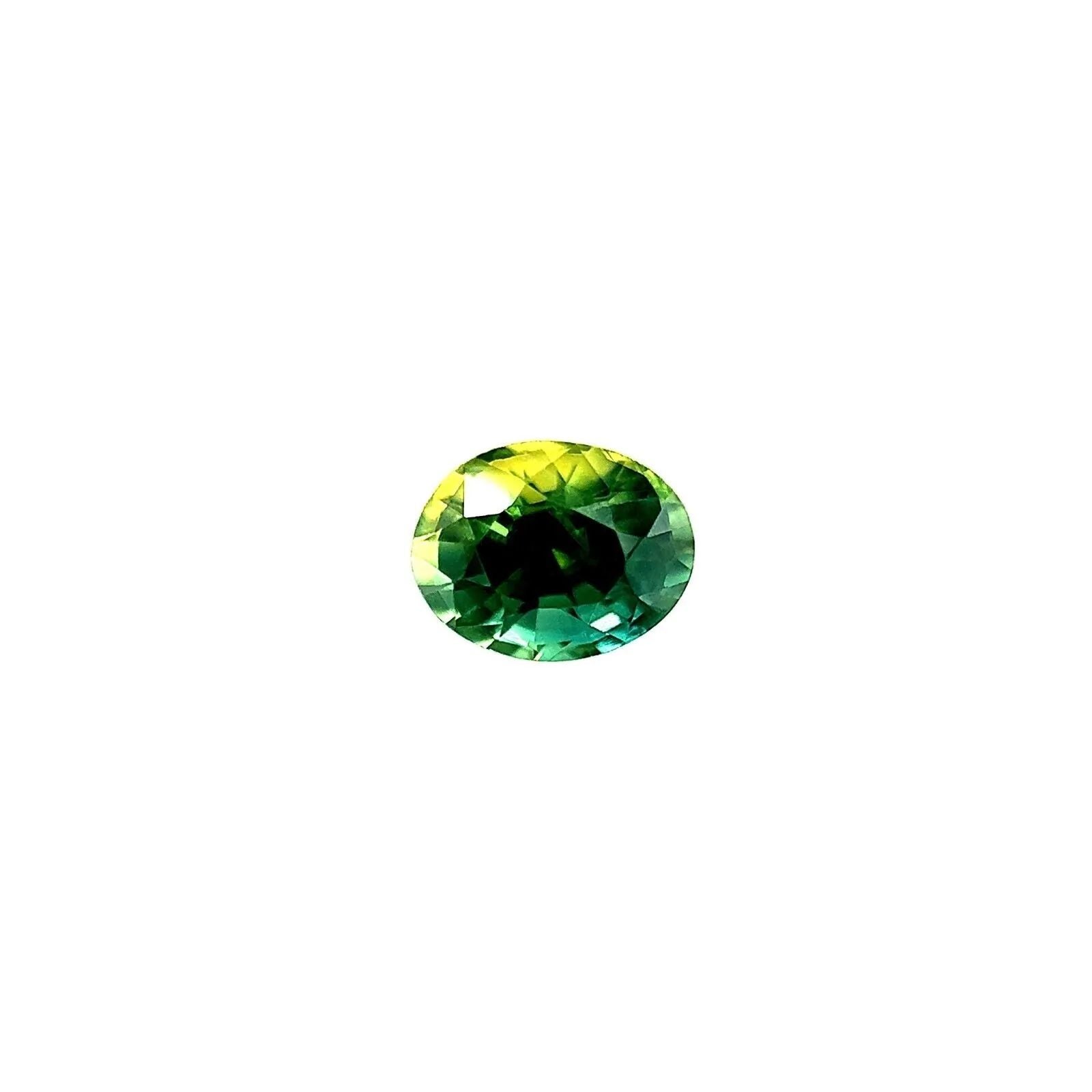 Untreated Parti Colour Australia Sapphire 0.72ct Blue Green Yellow Oval ...