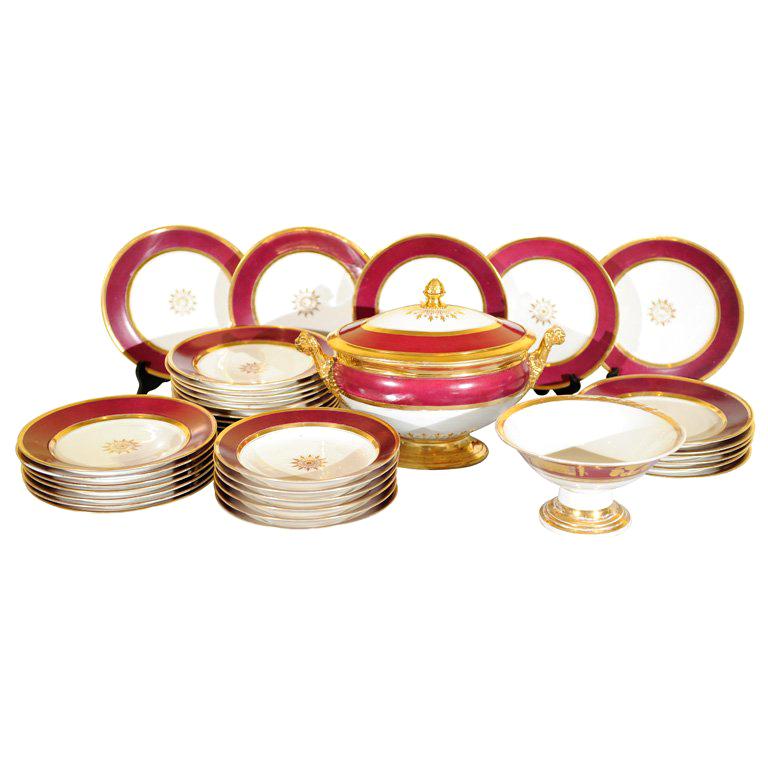 Partial Old Paris Dinner Service For Sale at 1stDibs