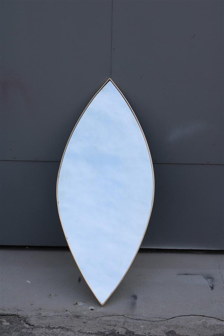 Particular Midcentury Italian Eye Shaped Mirror in Shaped Brass 1950s ...