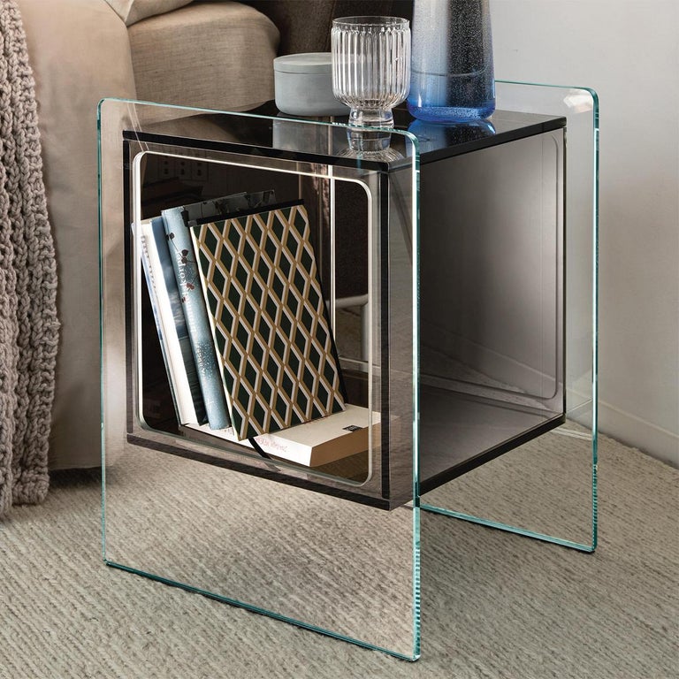 Parts Square Black Side Table For Sale at 1stDibs
