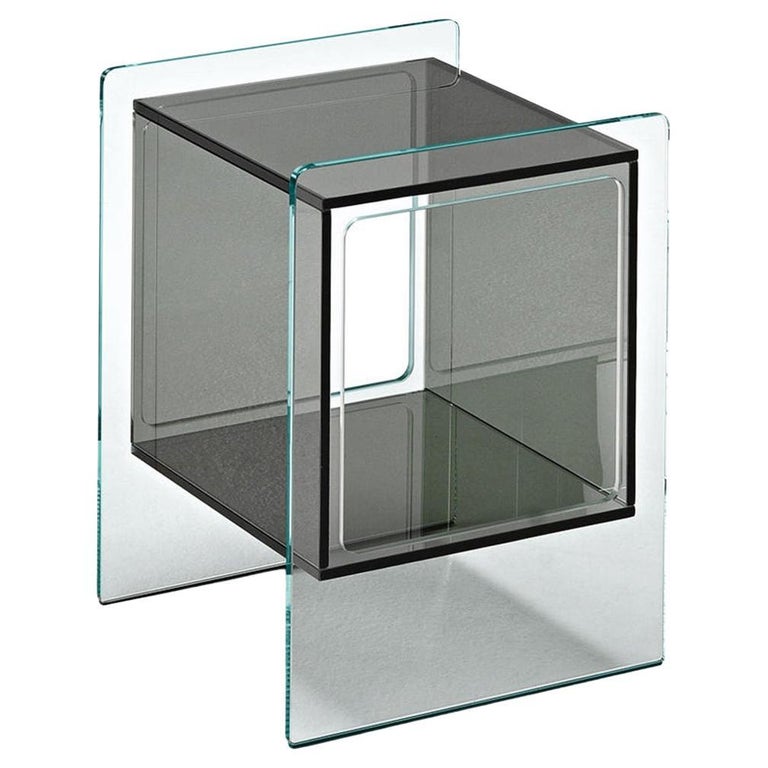 Parts Square Black Side Table For Sale at 1stDibs