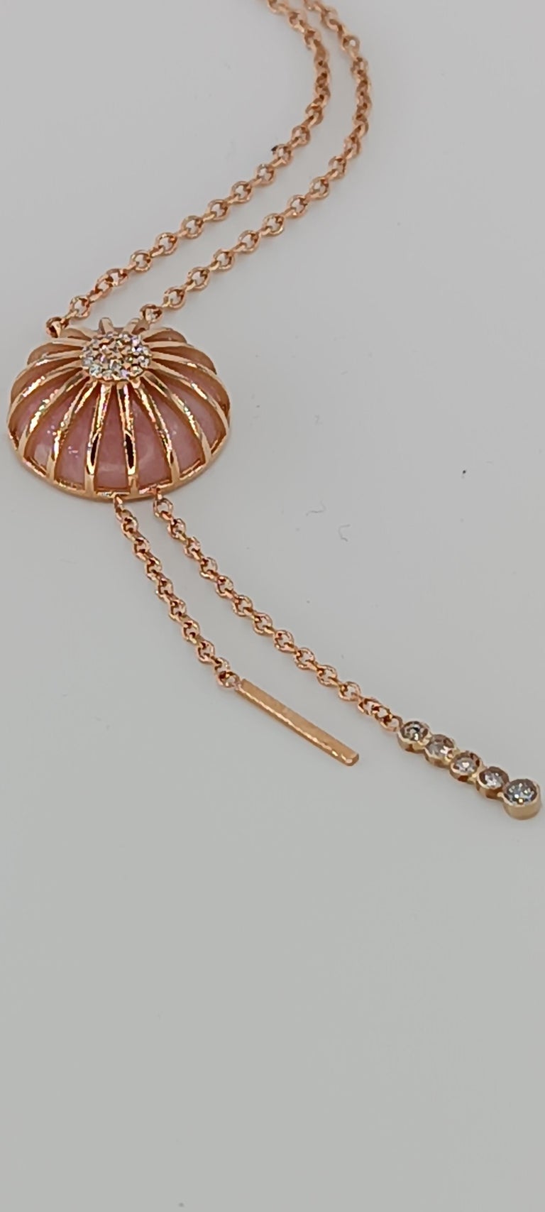 Parure 18 Carat Rose Gold Pink Opals Diamonds Carats.0,38 Weights 18,37 ...