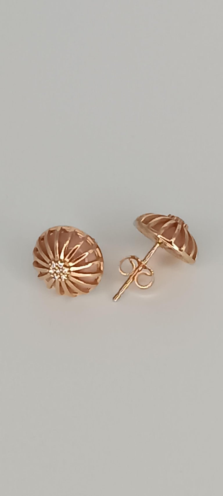 Parure 18 Carat Rose Gold Pink Opals Diamonds Carats.0,38 Weights 18,37 ...