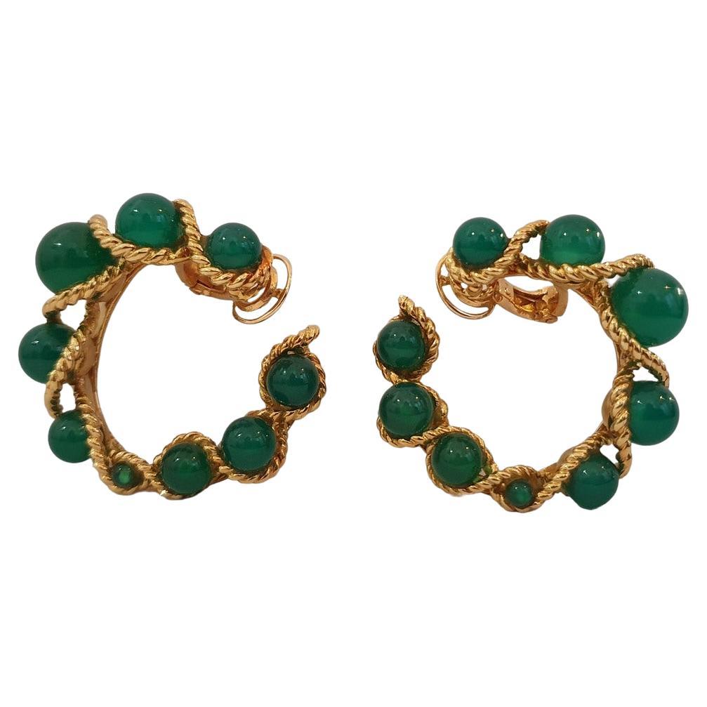 Parure Boucheron, En or Jaune 18 Carats Et Chrysoprases For Sale at 1stDibs