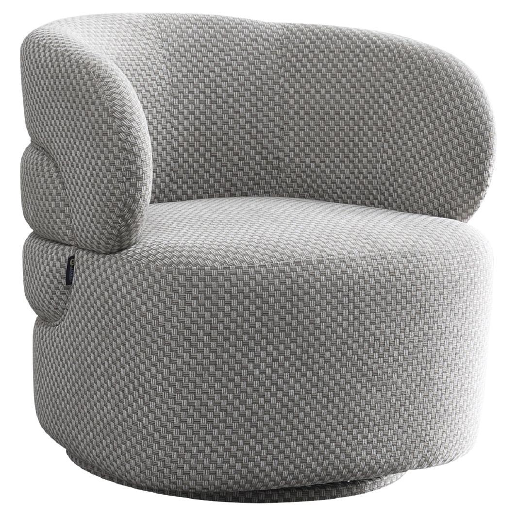 Pasargad Home Bleeker Collection Silver Round Chair For Sale at 1stDibs