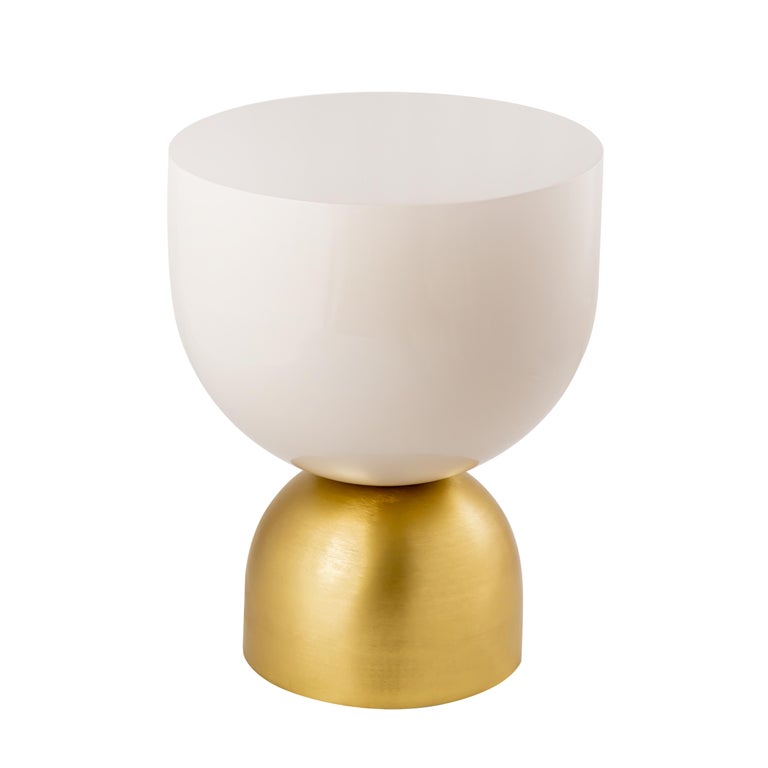 Pasargad Home Calista Iron Round Side Table, Brass For Sale at 1stDibs