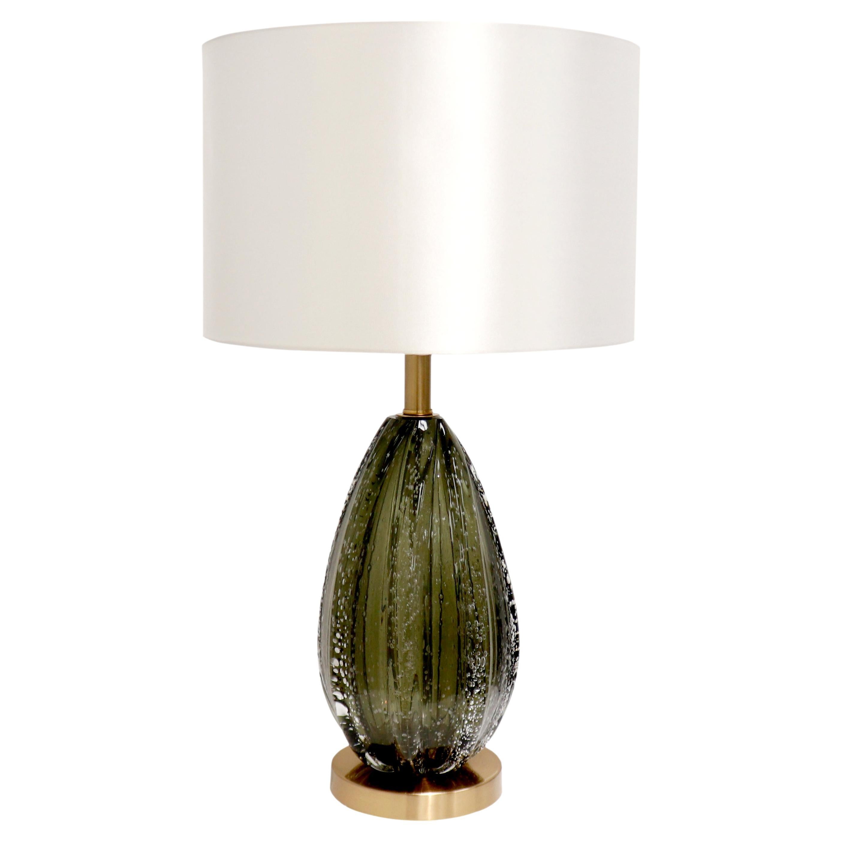 Pasargad Home Felicia Collection Modern Table Lamp Green Glass For Sale ...