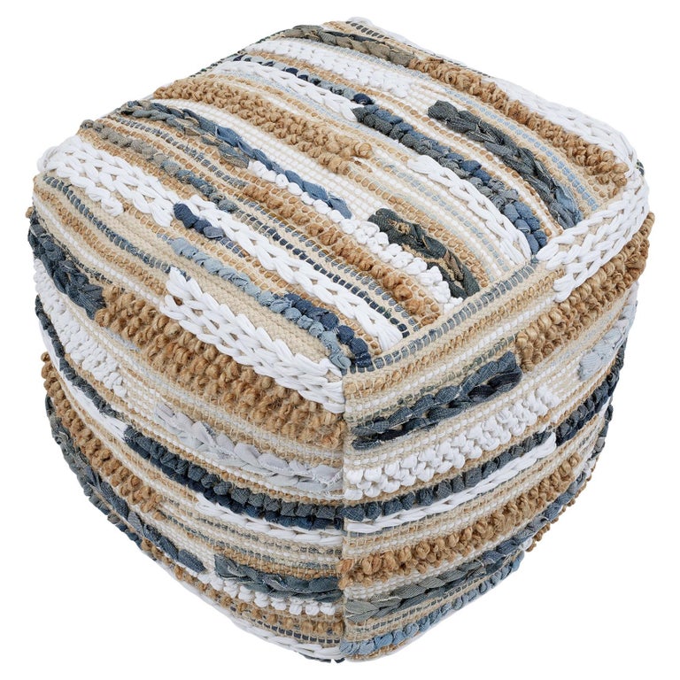 Pasargad Home Grandcanyon Cotton Pouf Ottoman, Multicolor For Sale at ...