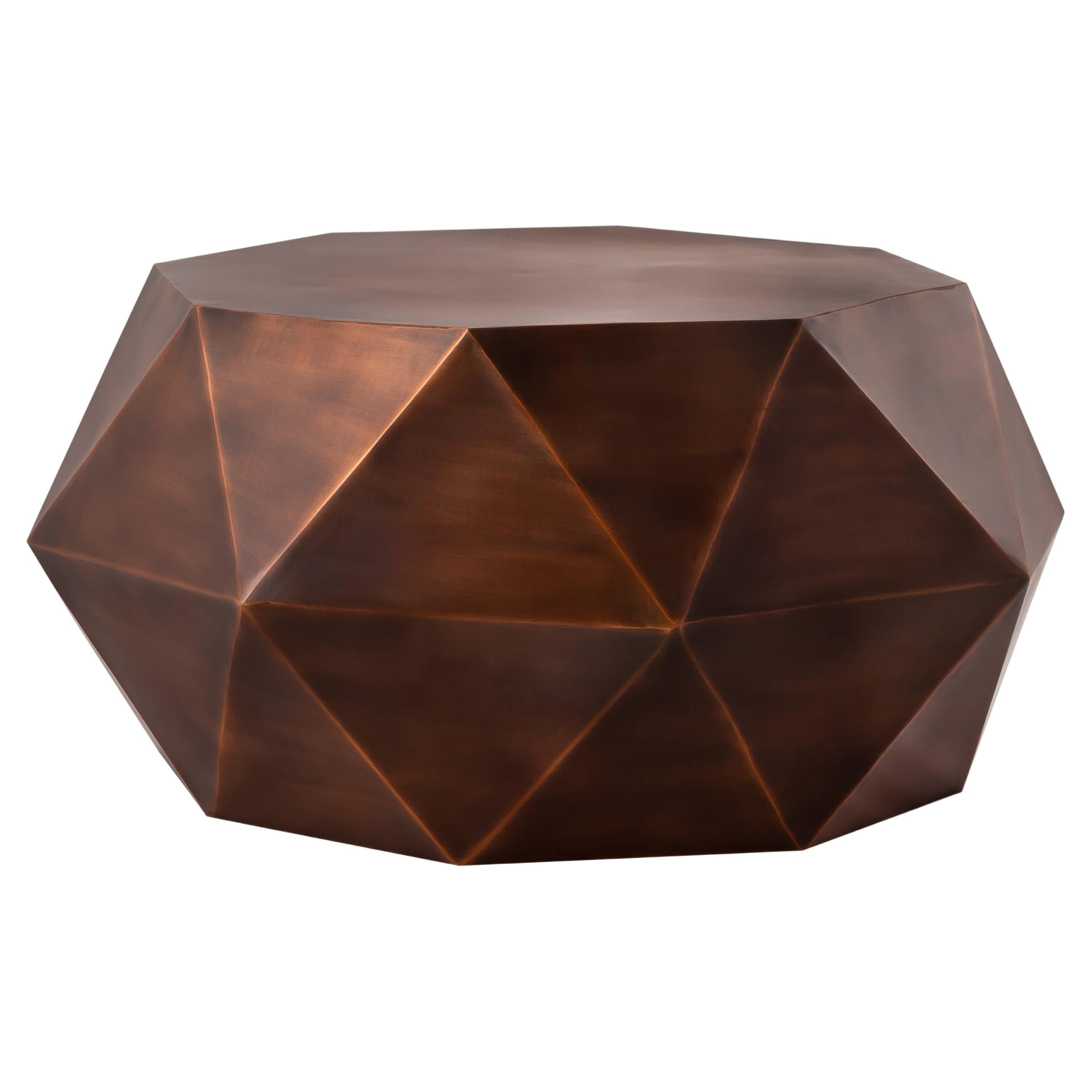 Pasargad Home Kronos Diamond Shape Iron Coffee Table, Copper Color ...