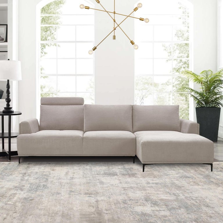 Pasargad Home Modern Lucca Sectional Sofa with Push Back Functional For ...