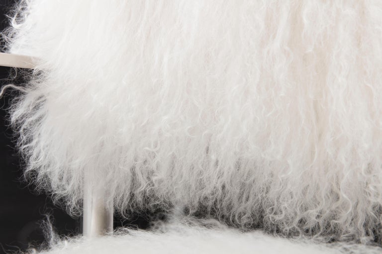 Pasargad Home Mongolian Fur Director's Chair with Silver Legs For Sale ...