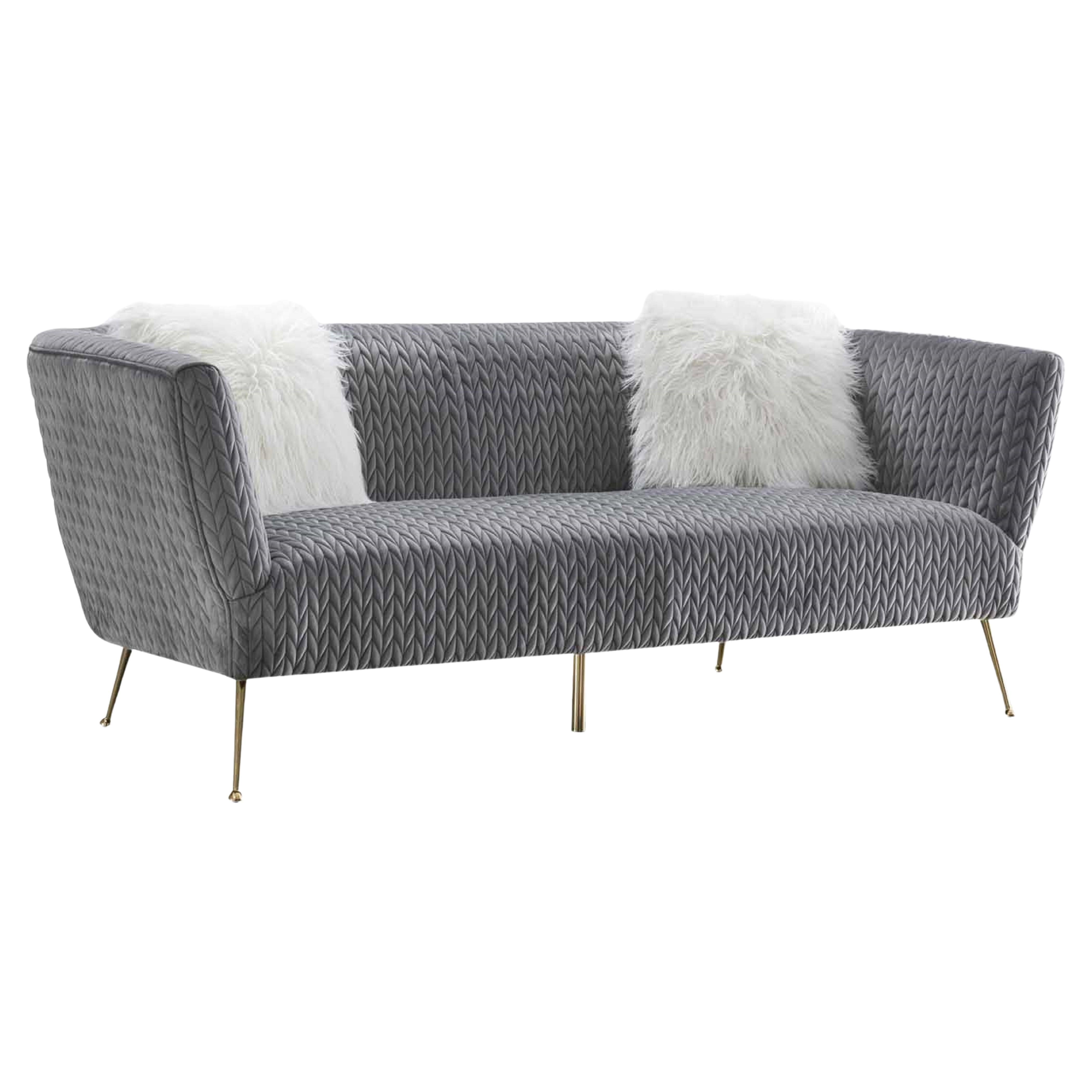 Pasargad Home Vicenza Collection Tufted Velvet Upholstered Chesterfield Sofa For Sale at 1stDibs
