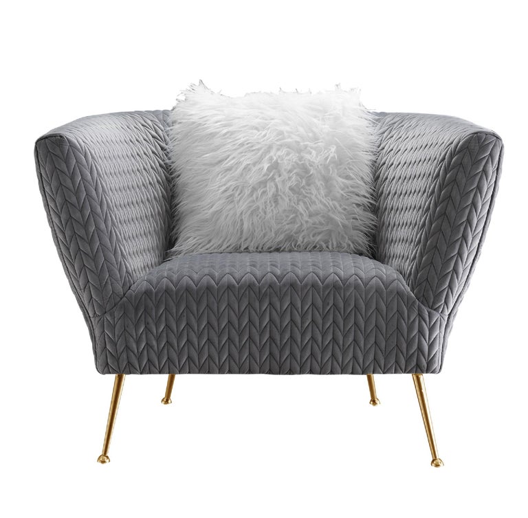 Pasargad Home Noho Collection Lafayette Velvet Upholstered, Living Room Accent For Sale at 1stDibs