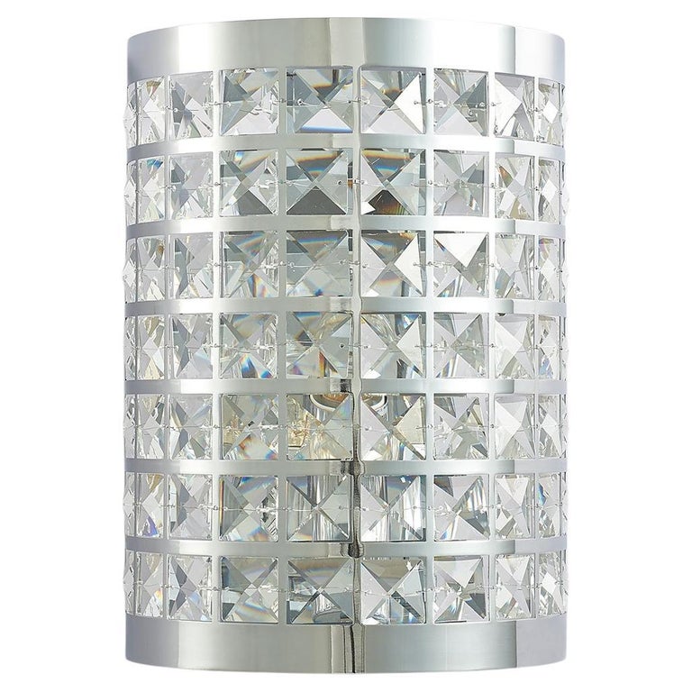 Pasargad Home Rene Collection Metal and Crystal Sconce Lights For Sale ...