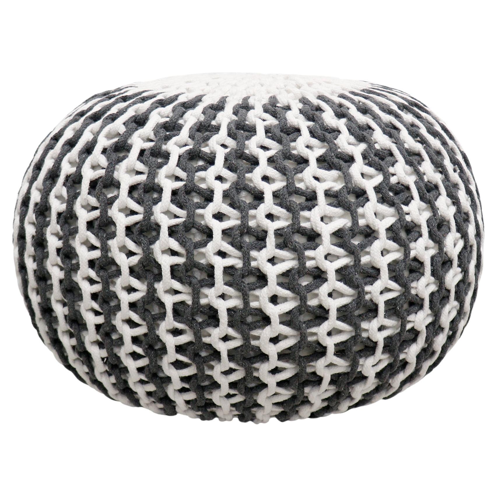 Ivory Cowhide Pouf Ottoman For Sale at 1stDibs | cowhide pouffe ...