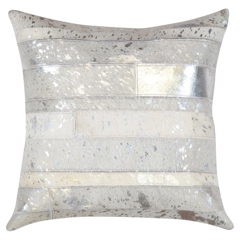 Pasargad Home Safari Cowhide Silver / Ivory Decorative Pillow For Sale ...