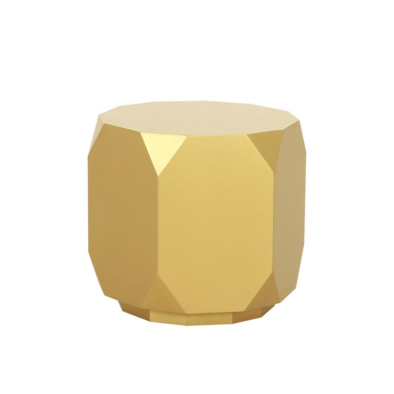 Pasargad Home Selva Design Wood Finish Side Table, Gold For Sale at 1stDibs