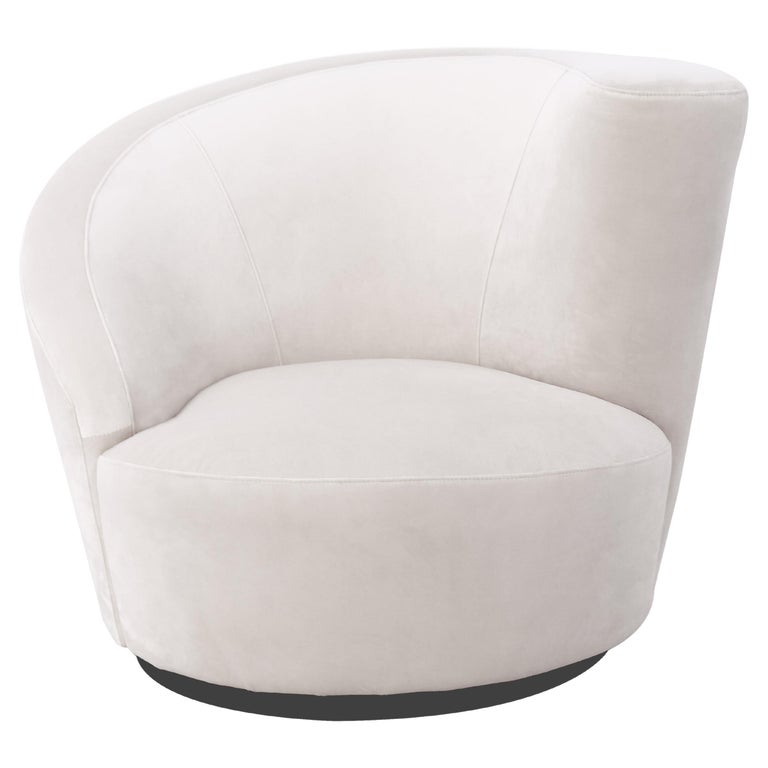 Pasargad Home Vicenza Collection Crescent Chair, White For Sale at 1stDibs