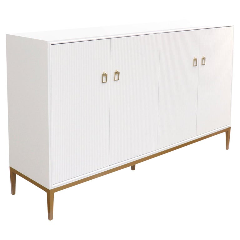 Pasargad Home Victoria Ivory Sideboard, 2 Drawer with Bronze Metal ...