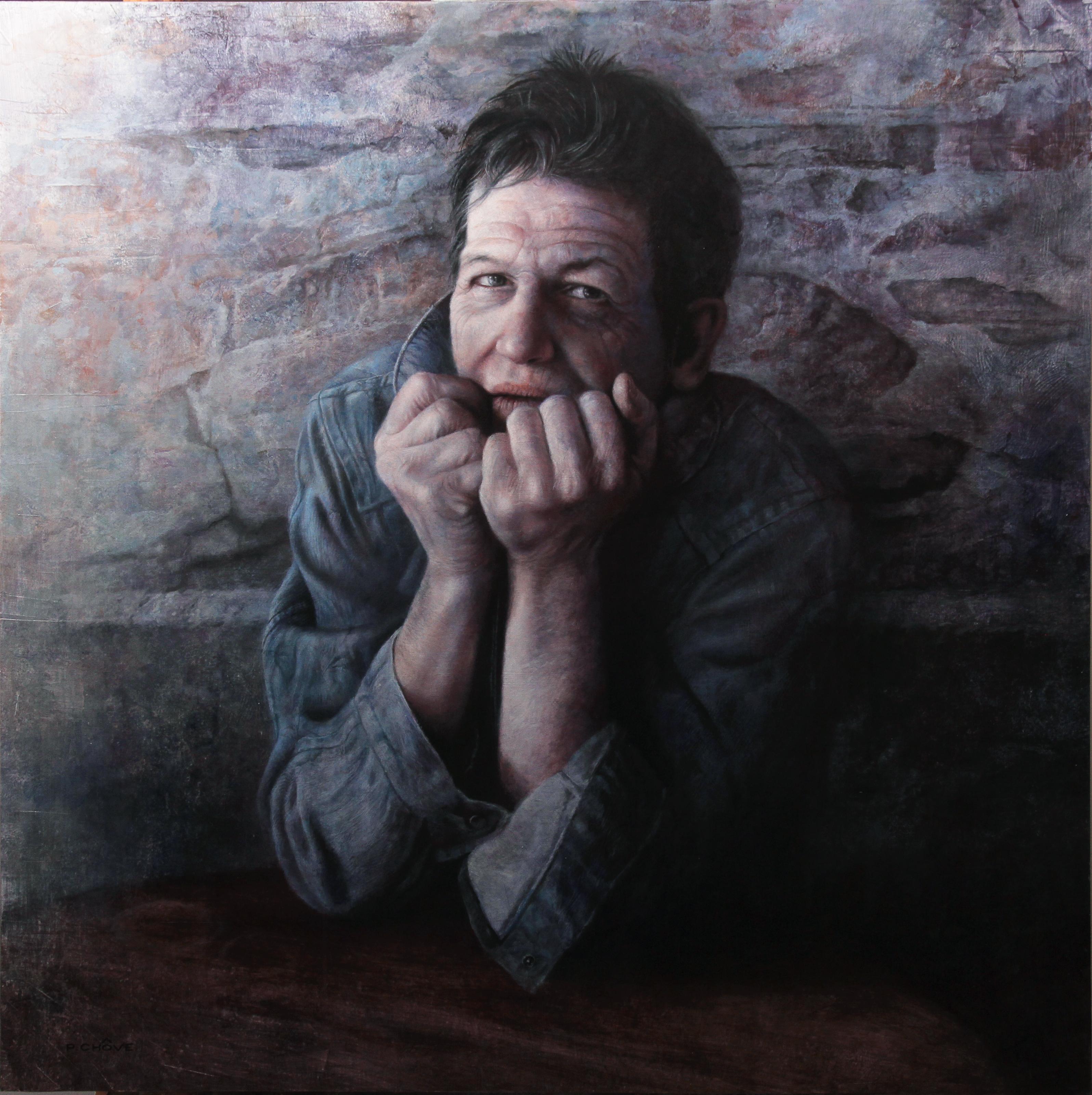 Pascal Chôve - "Sin título" óleo sobre madera - 80x80cm en venta en 1stDibs
