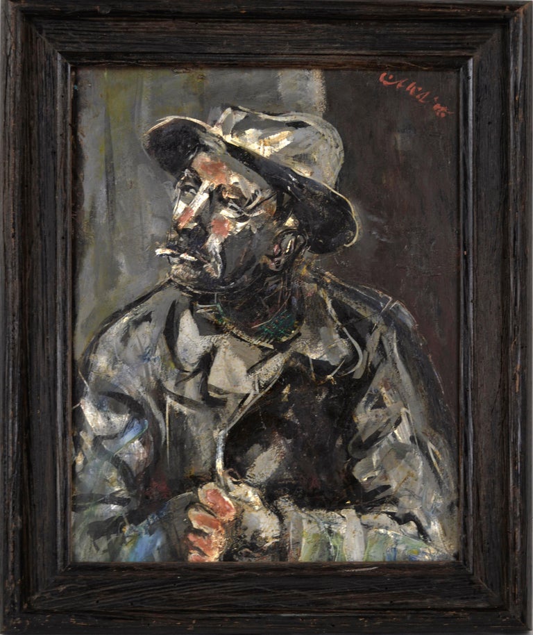 Pascal Cucaro, 1915-2003 - Mid Century Portrait of a Man With Hat ...