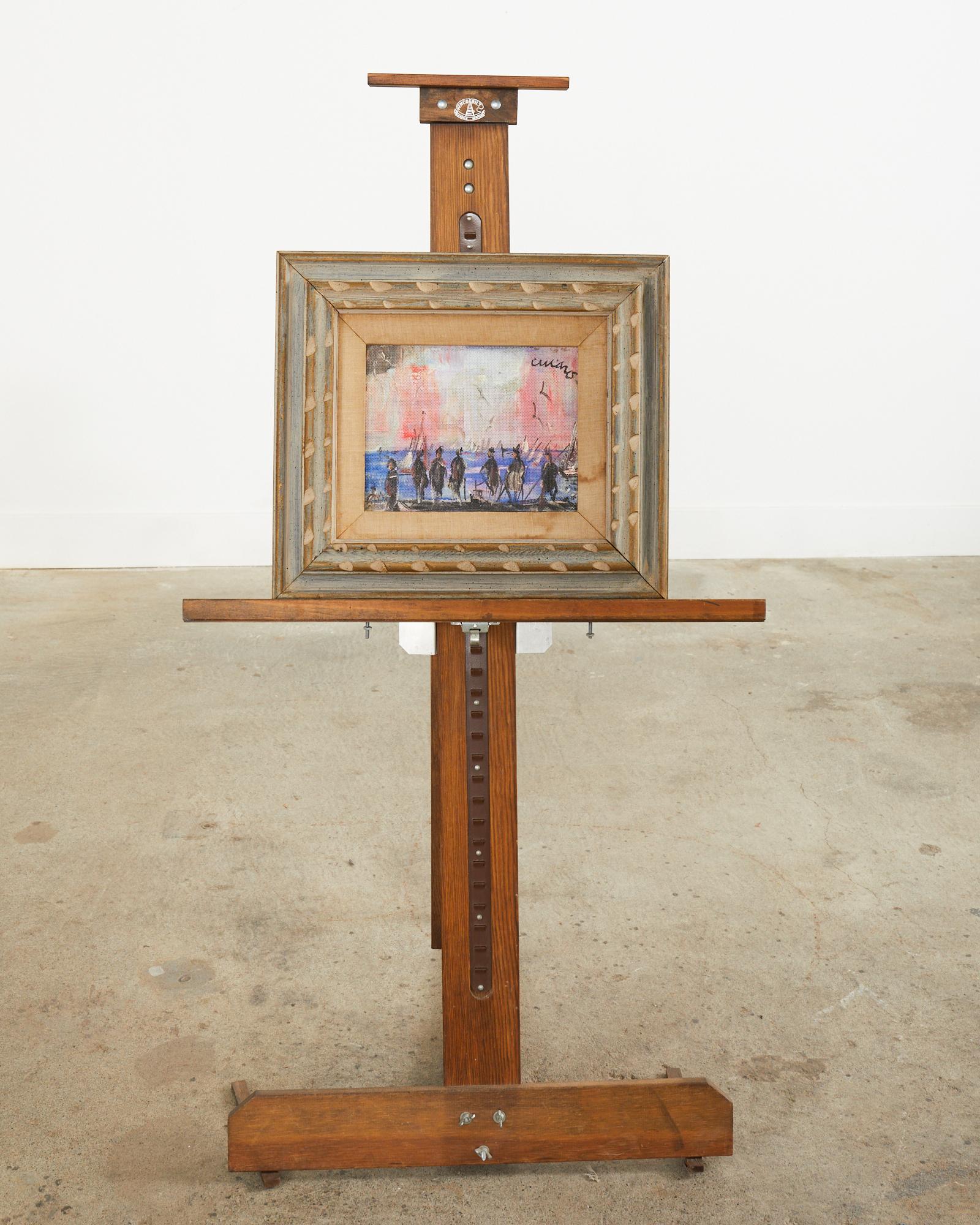 Pascal Cucaro Impressionist Painting Figures Boats on Water For Sale at ...