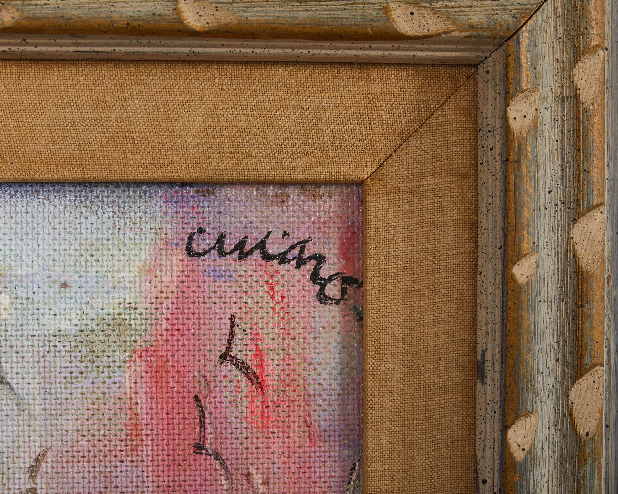 Pascal Cucaro Impressionist Painting Figures Boats on Water For Sale at ...