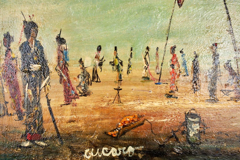Pascal Cucaro Oil Canvas Mid-Century Painting For Sale at 1stDibs