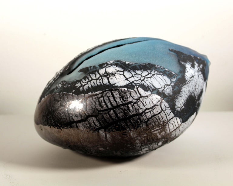 Pascal Lemoine Contemporary Crackled Glass Sculpture For Sale at 1stDibs