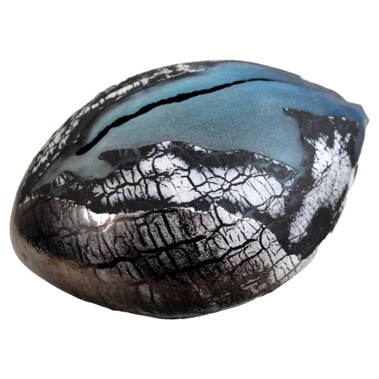 Pascal Lemoine Contemporary Crackled Glass Sculpture For Sale at 1stDibs