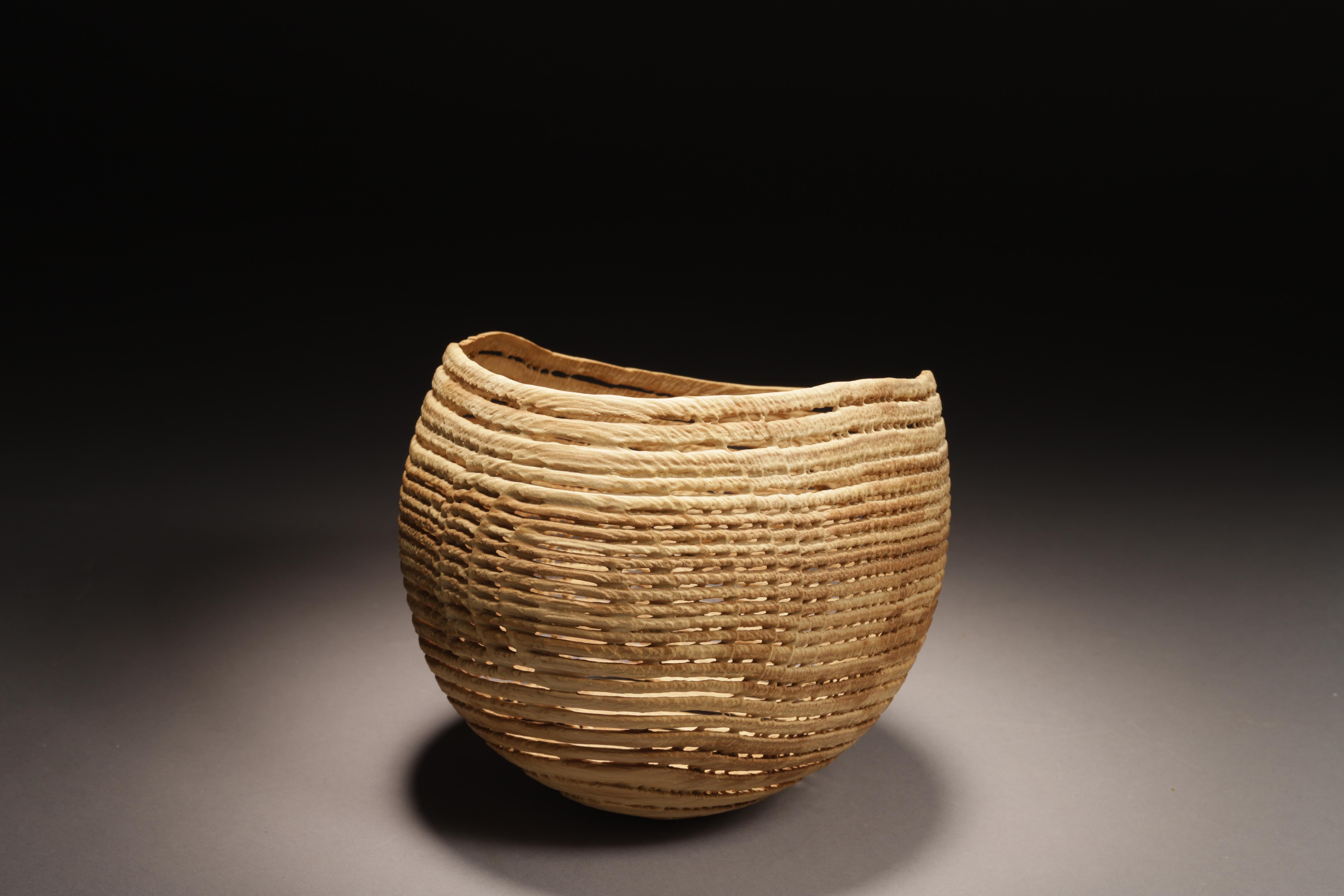 pascal oudet - Beige color small bowl Sculpture 976 - Lathe-Turned and ...