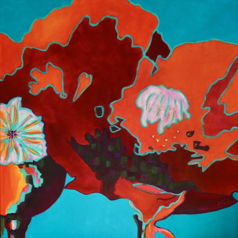 PASCALE WHITE - Poppy2, Painting, Acrylic on Canvas For Sale at 1stDibs