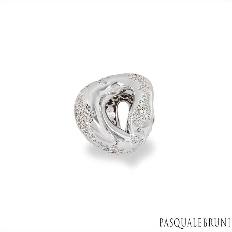 Pasquale Bruni IL Peccato White Gold Diamond and Ruby Snake Ring For ...