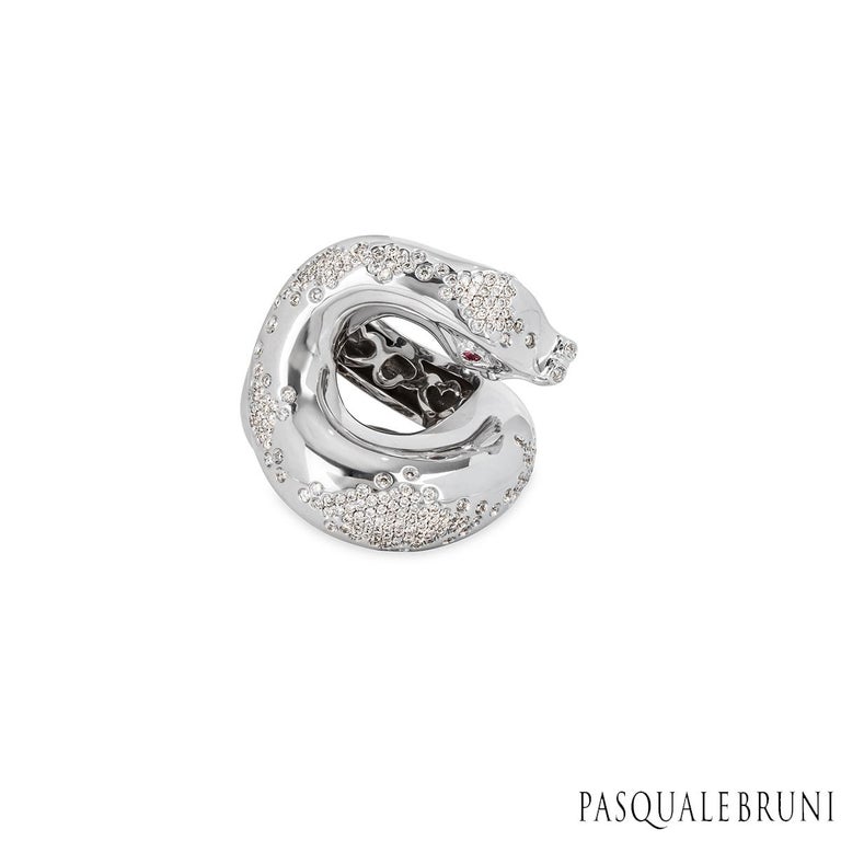 Pasquale Bruni IL Peccato White Gold Diamond and Ruby Snake Ring For ...
