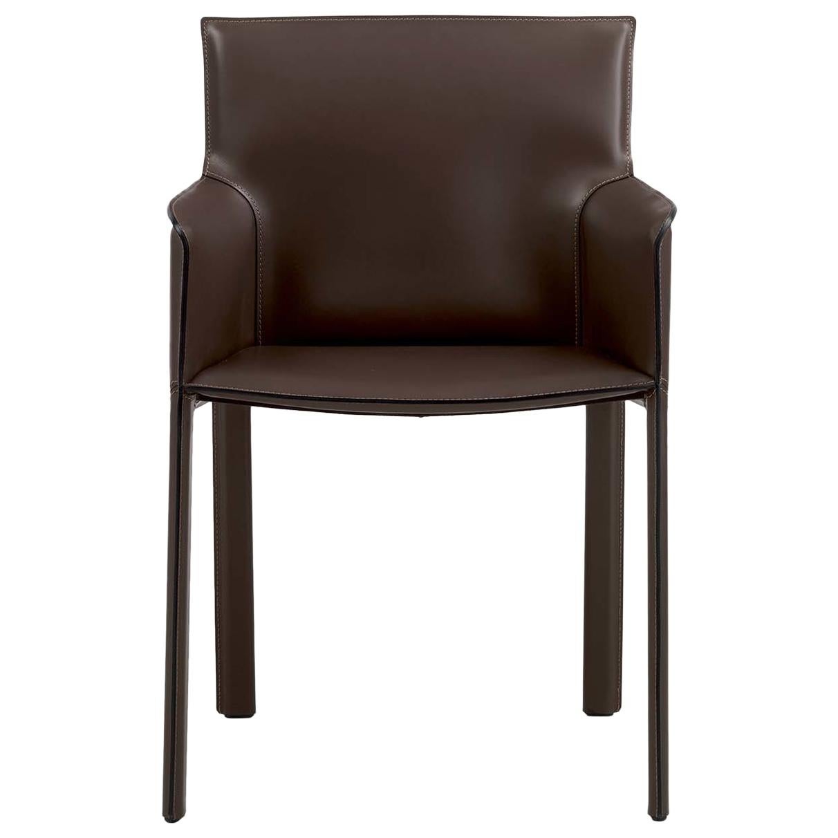 Italian Pioretta Armchair by Matteo Grassi 1880 in Dark Brown Leather ...