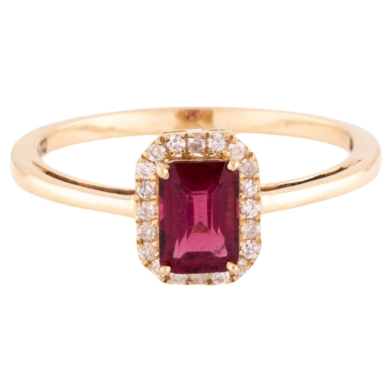 Passionate Blooms Ruby Lite and Diamond Ring in 14k Yellow Gold For ...