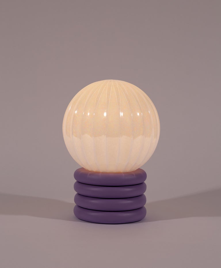 Pastel Purple and Mother of Pearl Unique Contemporary Table Lamp by ...