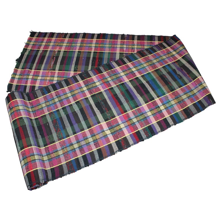 Pastel Rag Runner Rug For Sale at 1stDibs