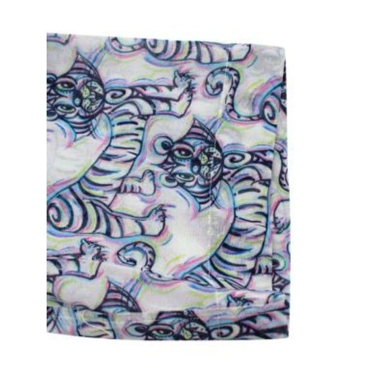 Pastel Tiger Print Cotton Shirt For Sale at 1stDibs