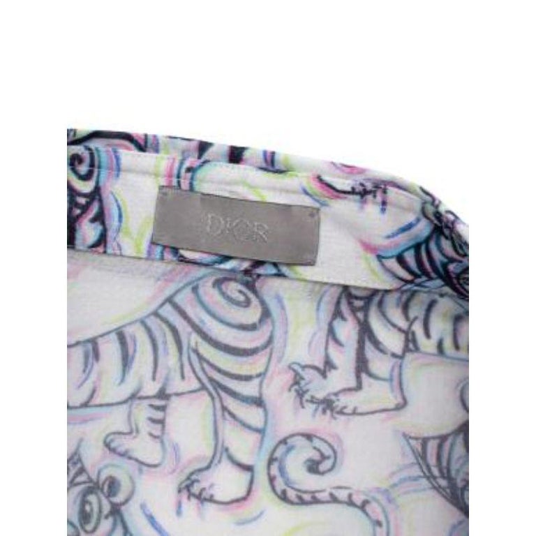 Pastel Tiger Print Cotton Shirt For Sale at 1stDibs