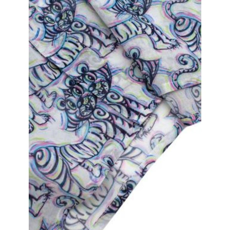 Pastel Tiger Print Cotton Shirt For Sale at 1stDibs
