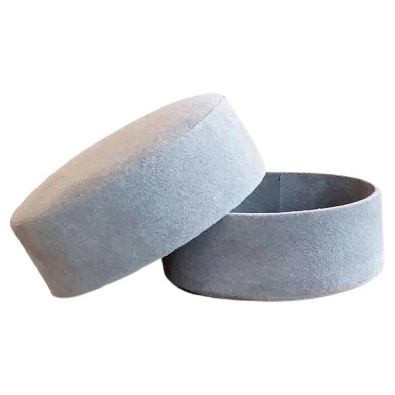 Pastille Round Box in Suede For Sale at 1stDibs