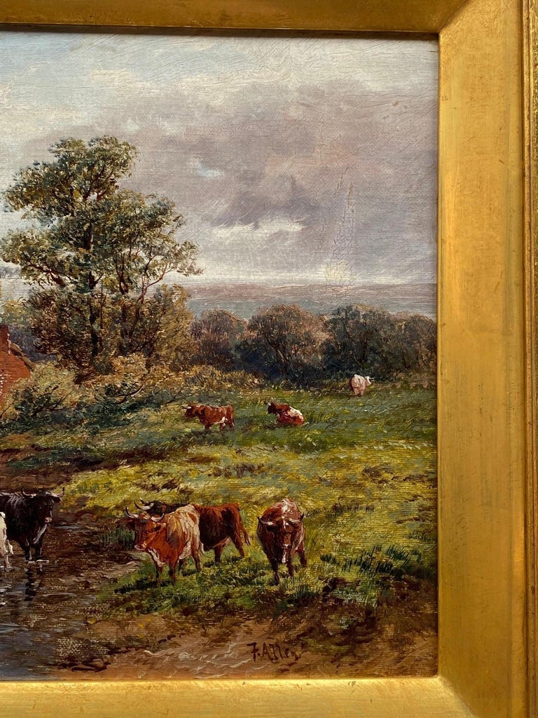 Pastoral Landscape / Oil on Canvas / Signed by F. Allen, 19th Century ...