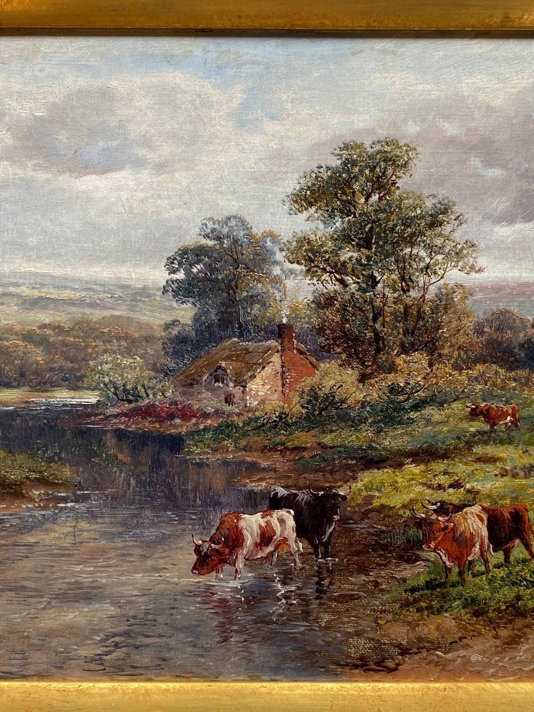 Pastoral Landscape / Oil on Canvas / Signed by F. Allen, 19th Century ...